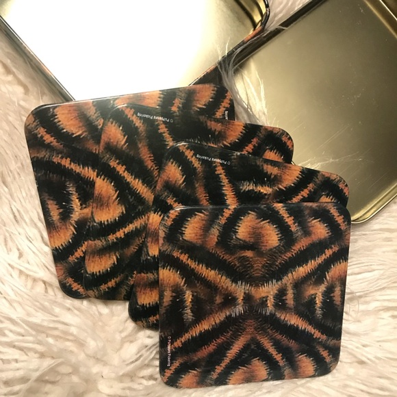 Other | 4 Vintage Coasters Tiger Animal Print Bar | Poshmark